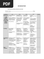 Mock Interview Rubric 1 | PDF | Question | Interview