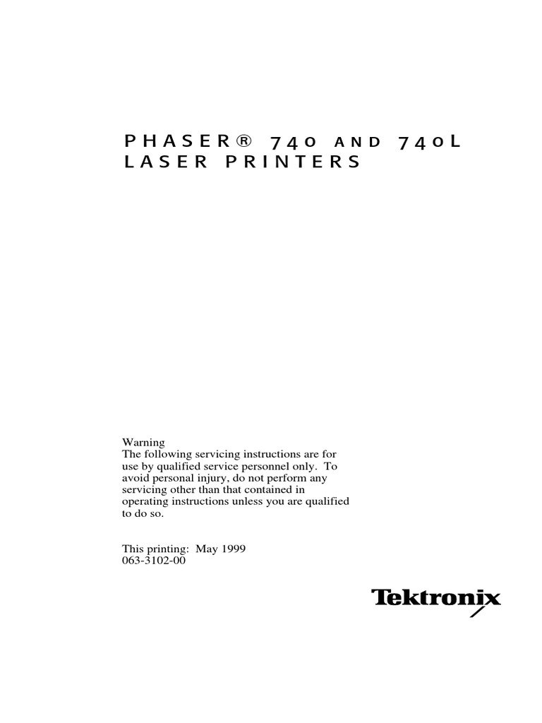 Phaser 740 Parts Service | PDF | Printer (Computing) | Electronic Engineering