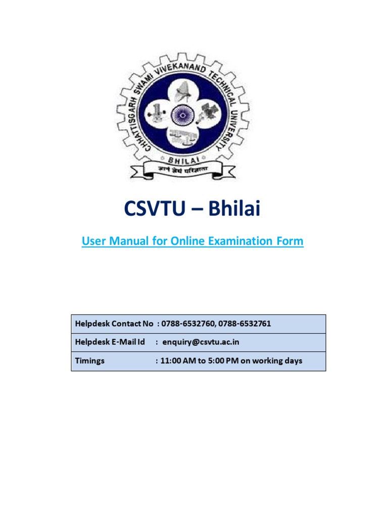 Online Examination Form User Manual For Students | Download Free PDF ...