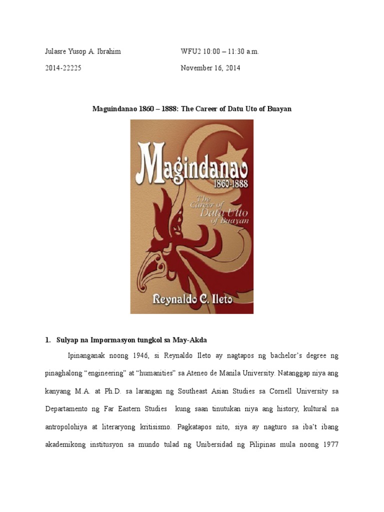 Book Review - Maguindanao 1860-1888 The Career of Datu Uto of Buayan | PDF