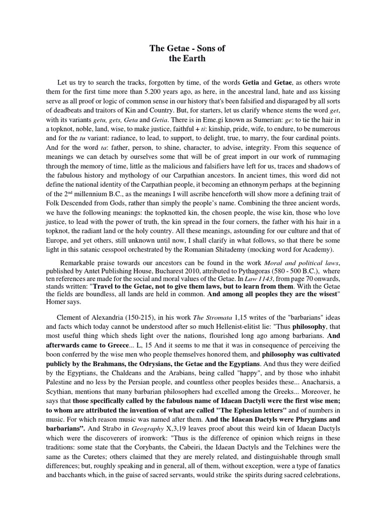 The Wisdom and Legacy of the Getae | PDF | Mythology