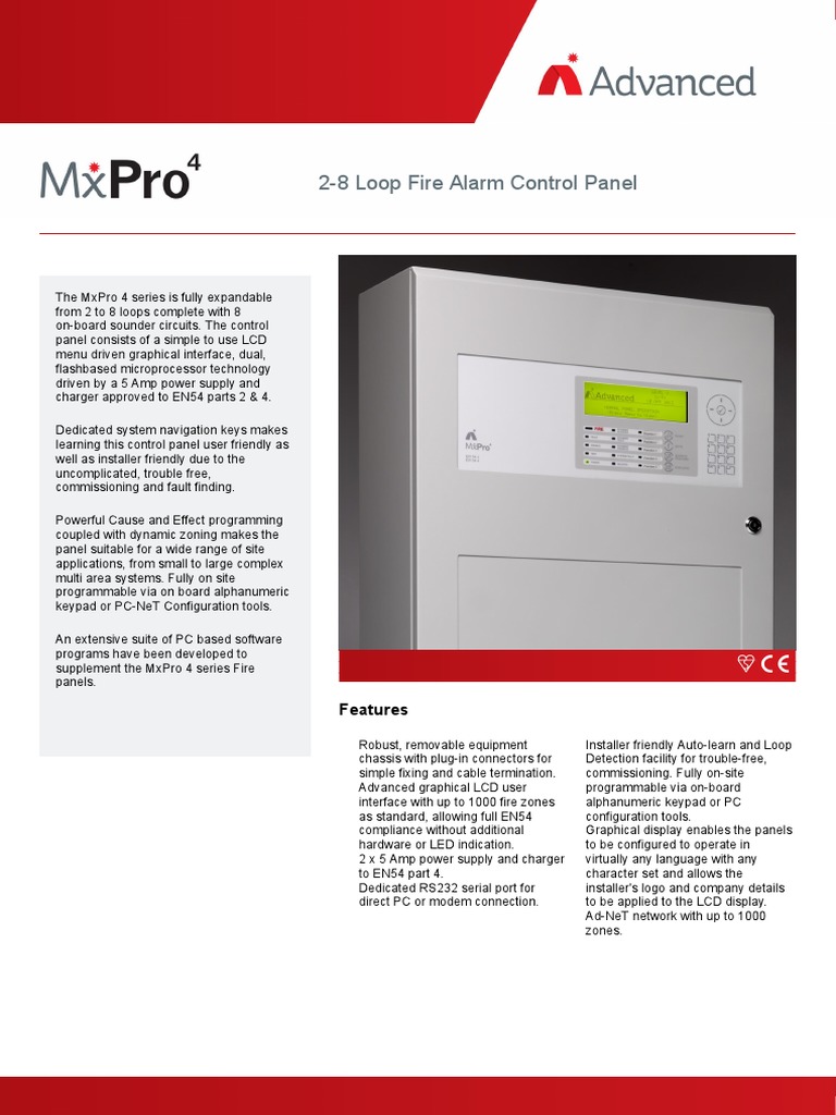 2-8 Loop Fire Alarm Control Panel: Features | PDF
