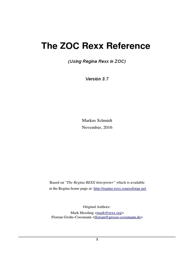 ZOC Terminal - Online REXX API Reference | PDF | Filename | Library ...