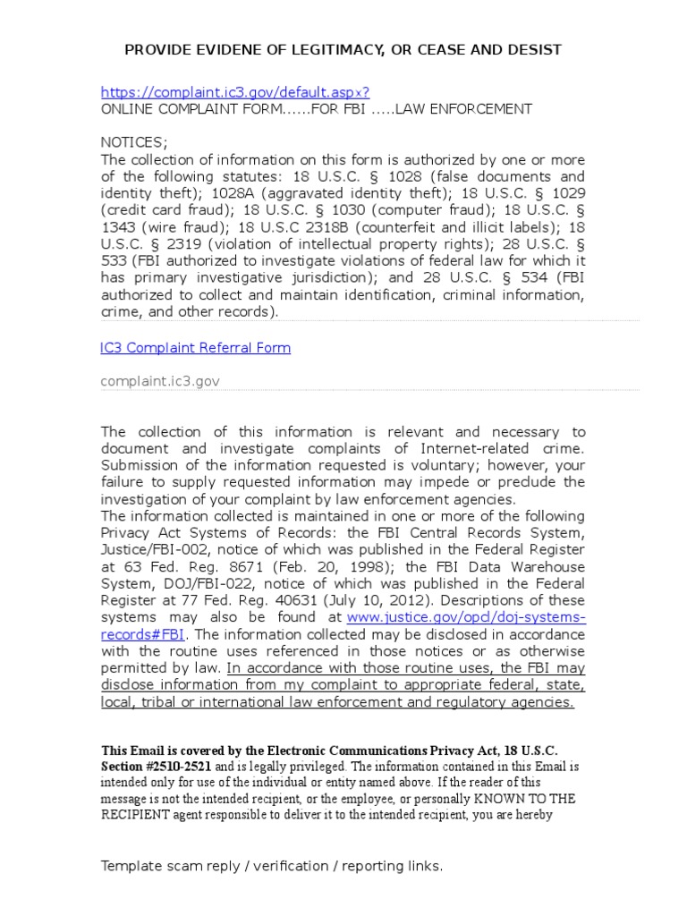 Template Scam Reply | PDF | Identity Theft | Spamming