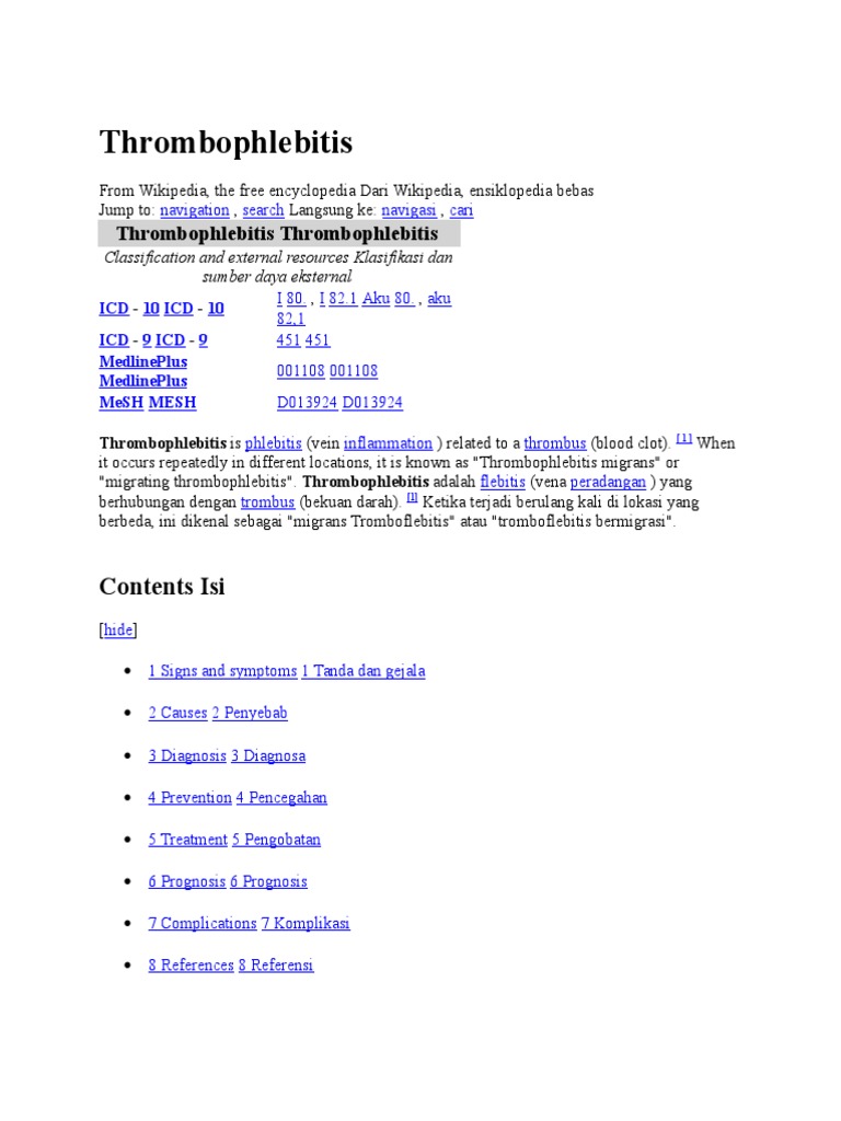 Thrombophlebitis | PDF | Pembuluh Darah | Trombosis