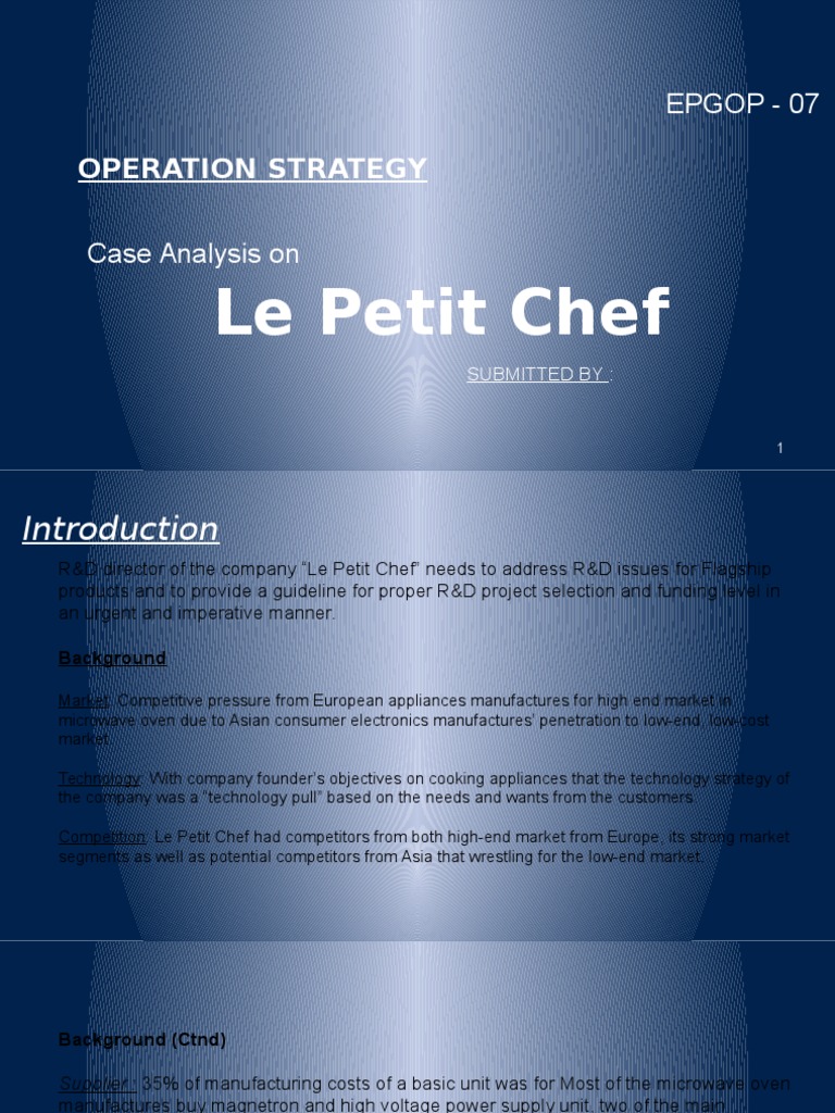 Le Petit Chef - Case - Report1 | PDF | Research And Development ...
