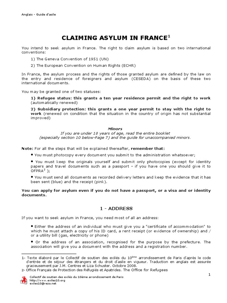 French Asylum Guide PDF | PDF | Refugee | Human Migration