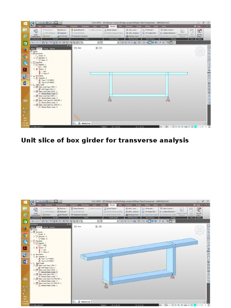 Unit Slice of Box Girder For Transverse Analysis | PDF