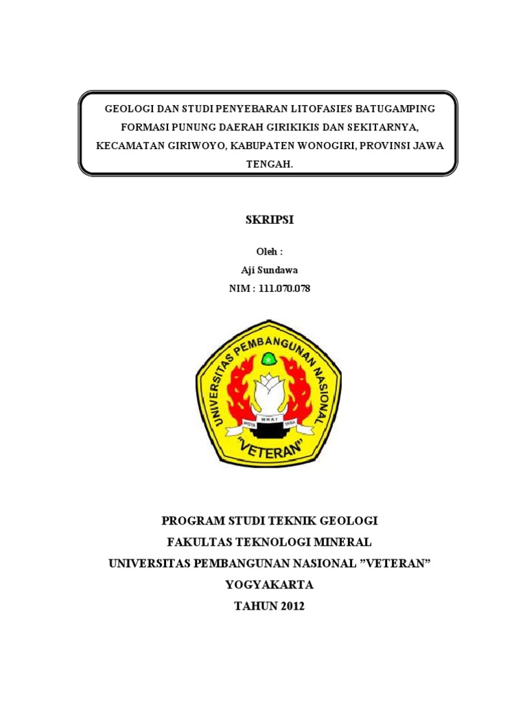 Geologi Litofasies Batugamping Wonogiri | PDF | Sains & Matematika