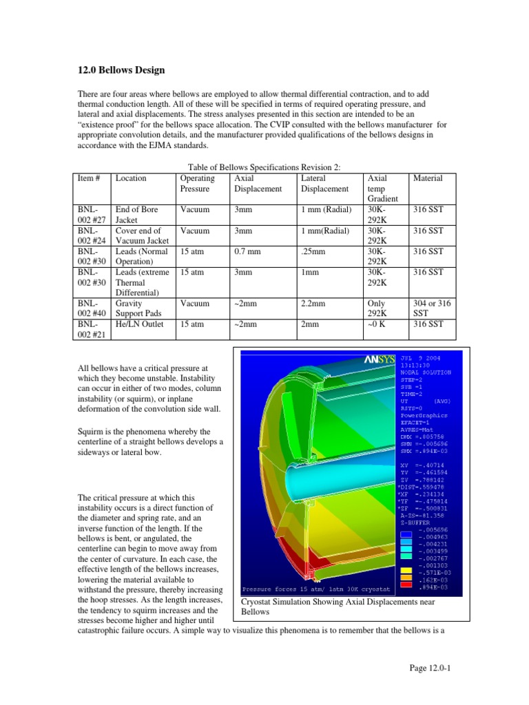 Bellows Design FEA | PDF | Stress (Mechanics) | Buckling