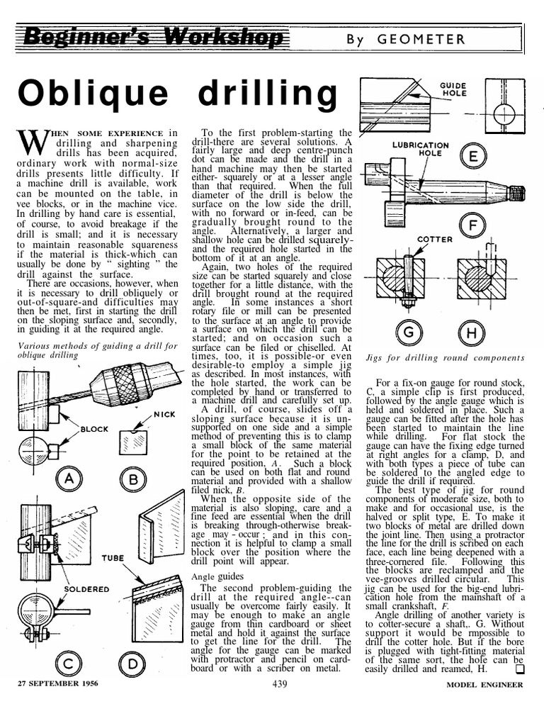 2888-Oblique Drilling PDF | PDF | Drilling | Sheet Metal