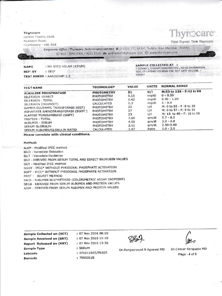 Clinical Biochemistry Test Results | PDF | Science & Mathematics ...