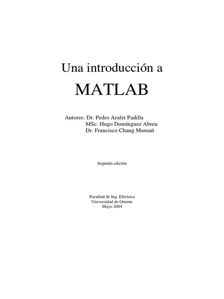 Una Introducción A Matlab | PDF | Matriz (Matemáticas) | Archivo de computadora