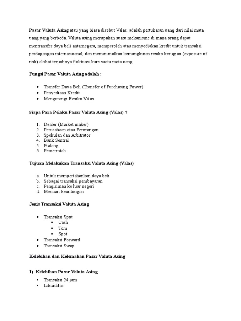 Pasar Valuta Asing | PDF
