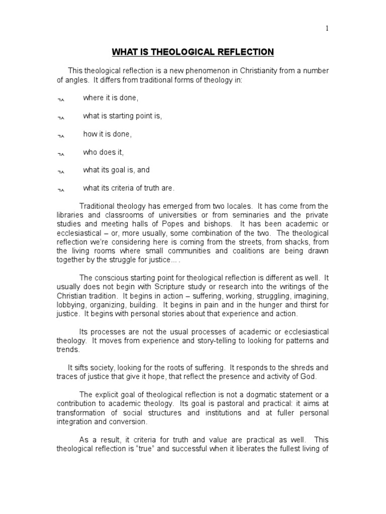 What is Theological Reflection | Perception | Faith