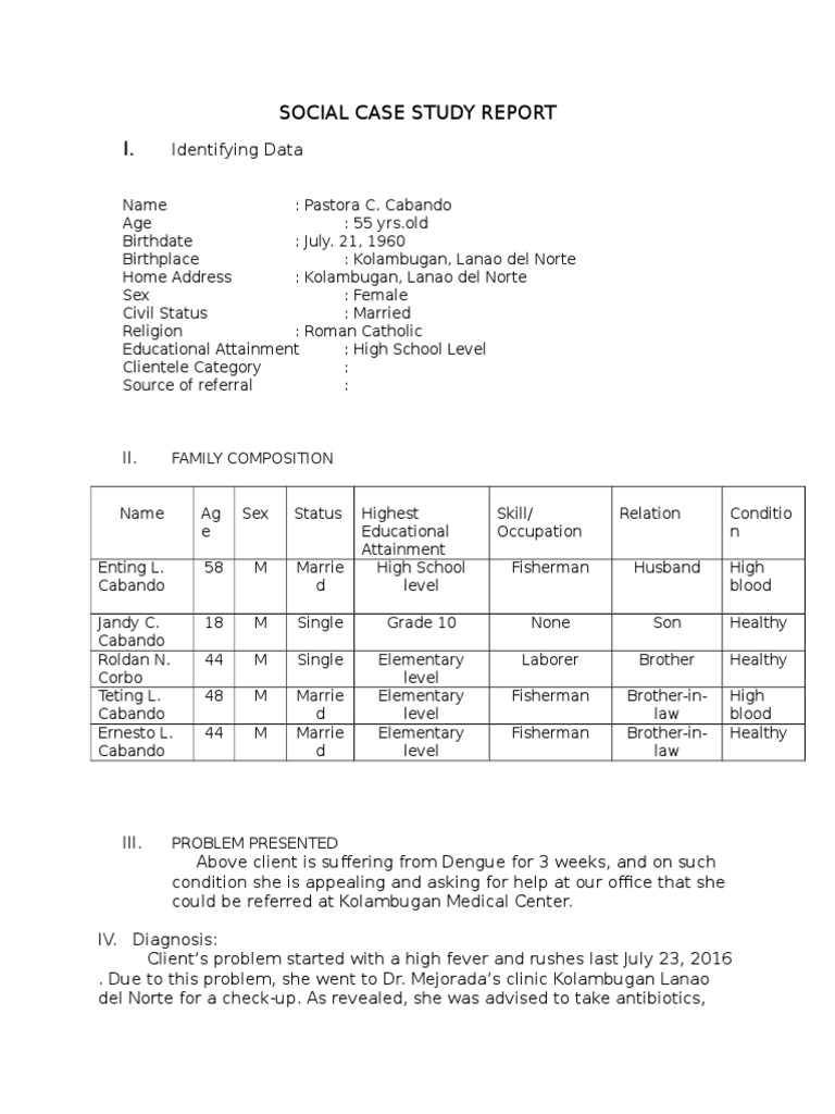 Social Work Case Study Sample | PDF | Health Sciences | Health Care