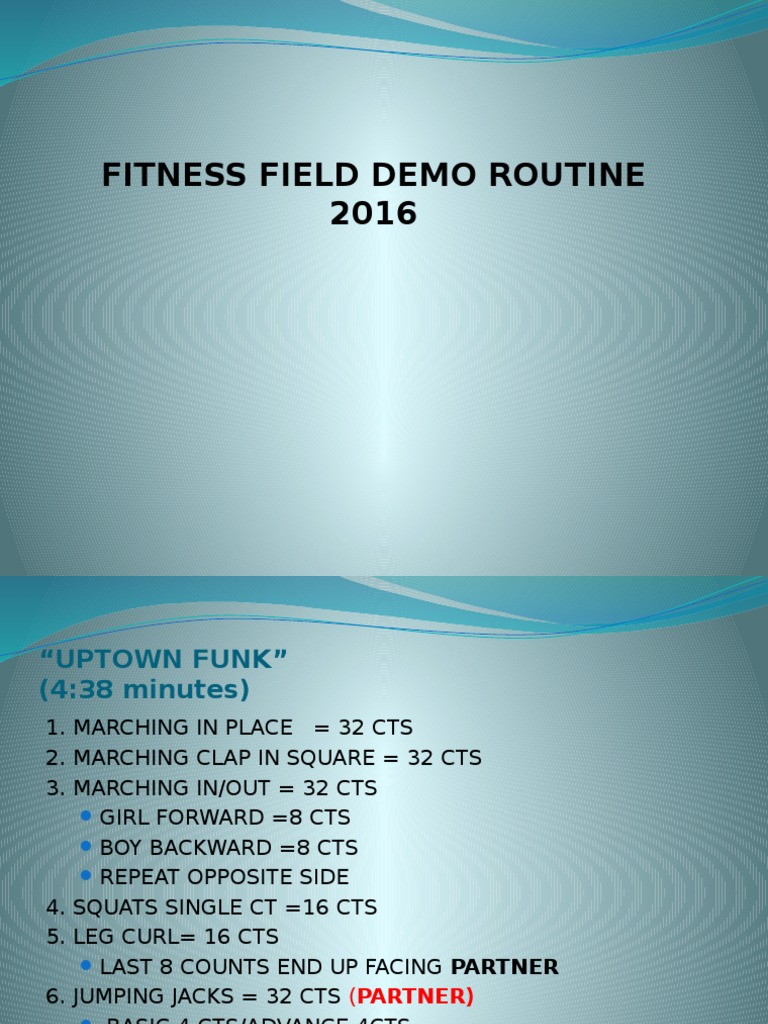 2016 Field Demo Routine | PDF