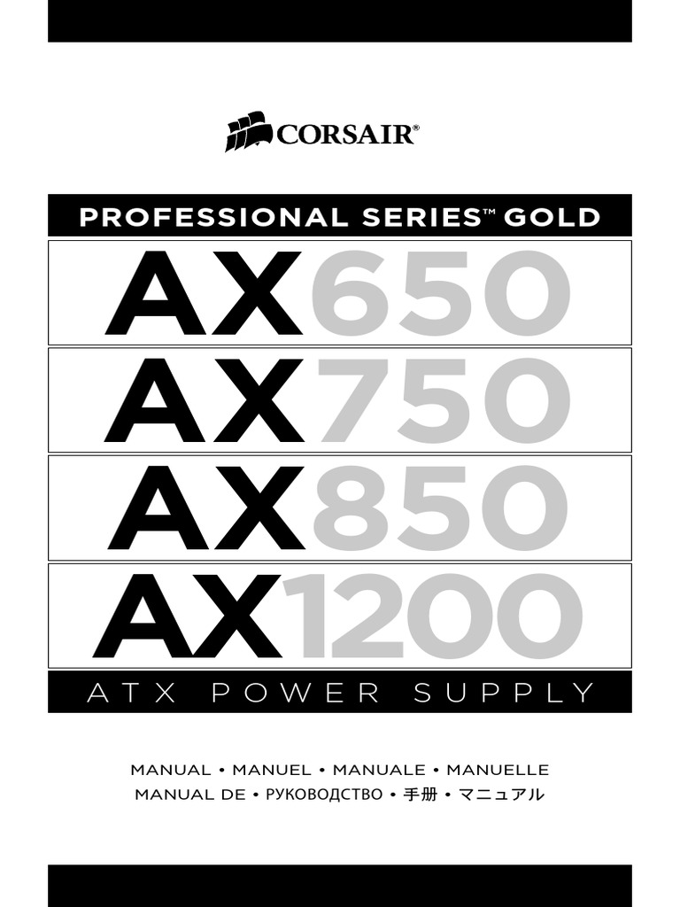 Corsair AX1200, AX850 - Manual | PDF | Sales | Computer Hardware