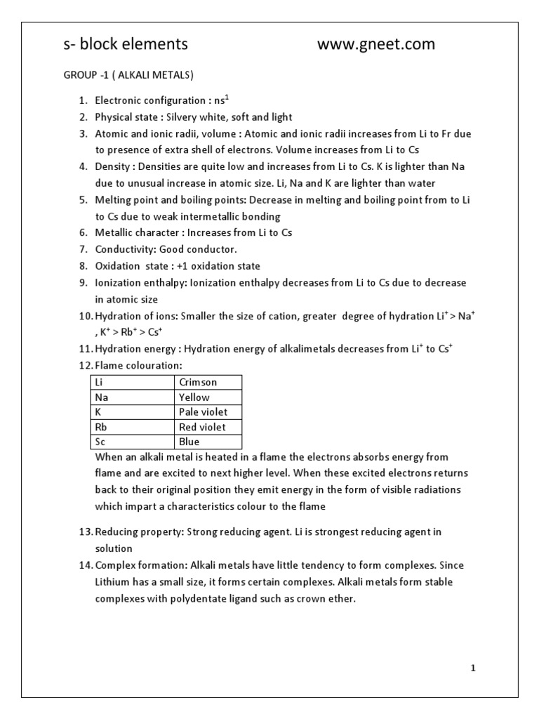 S - Block Elements | PDF | Sodium Carbonate | Sodium Hydroxide