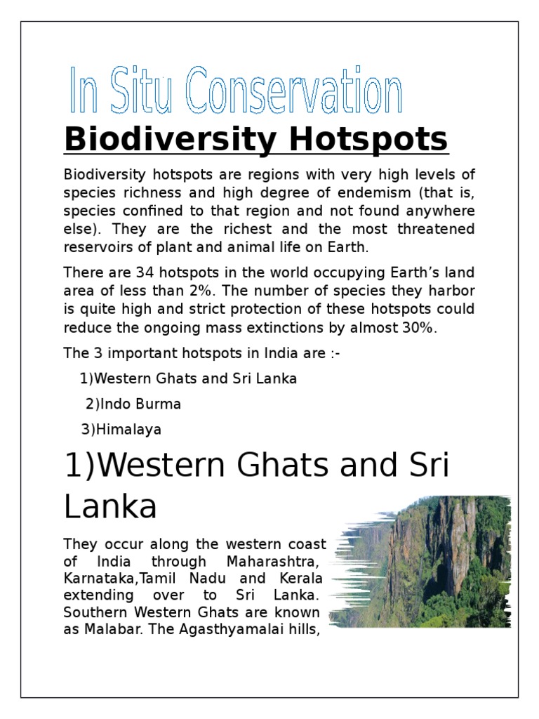 In Situ Conservation | Biodiversity | Habitat