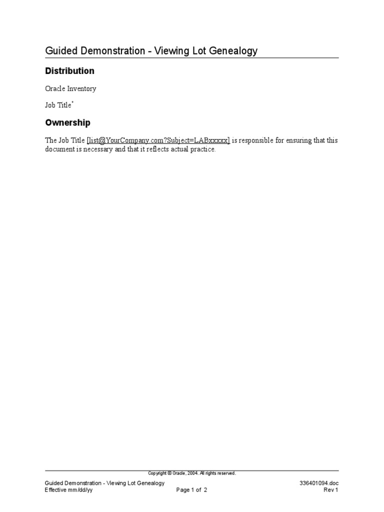 Guided Demonstration - Viewing Lot Genealogy: Distribution | PDF