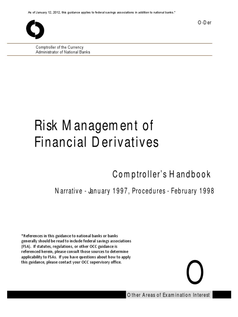 Risk Management of Financial Derivatives: Comptroller's Handbook | PDF ...