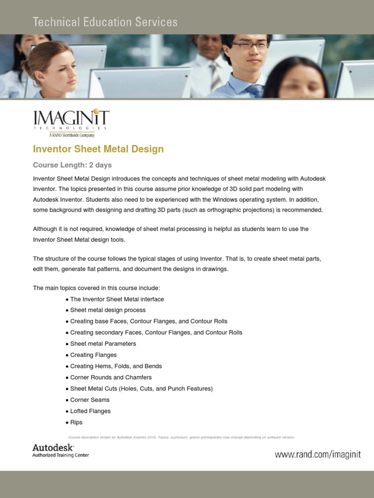 Autodesk Inventor Sheet Metal Course | PDF