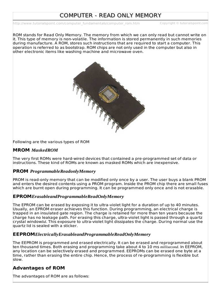 Computer - Read Only Memory | PDF