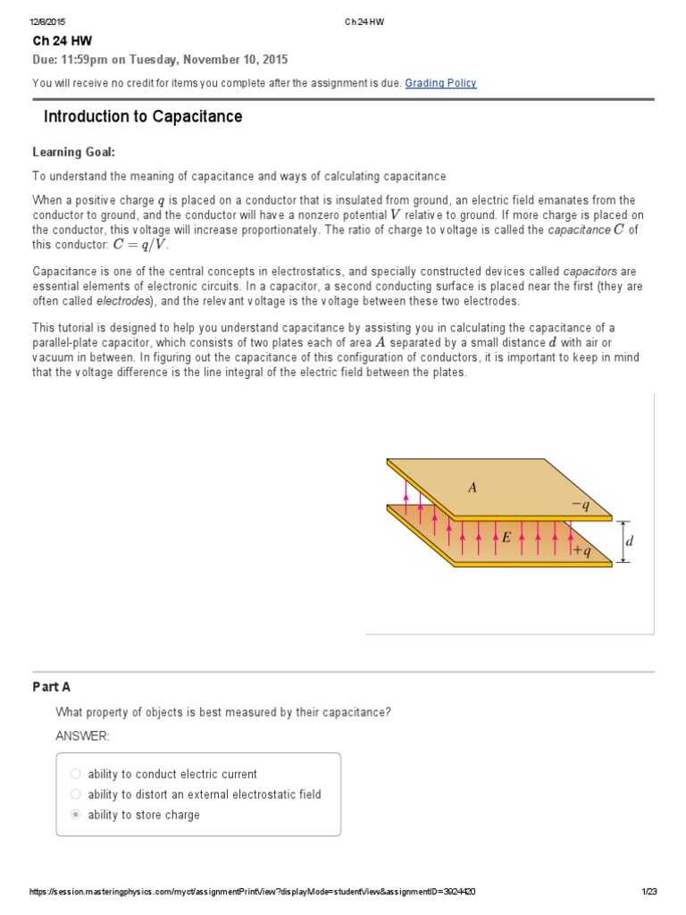CH 24 HW | PDF | Capacitance | Capacitor