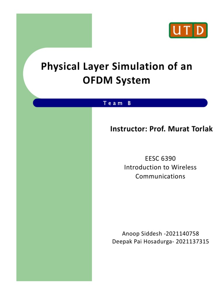 Physical Layer Simulation of An OFDM System: Instructor: Prof. Murat Torlak | PDF