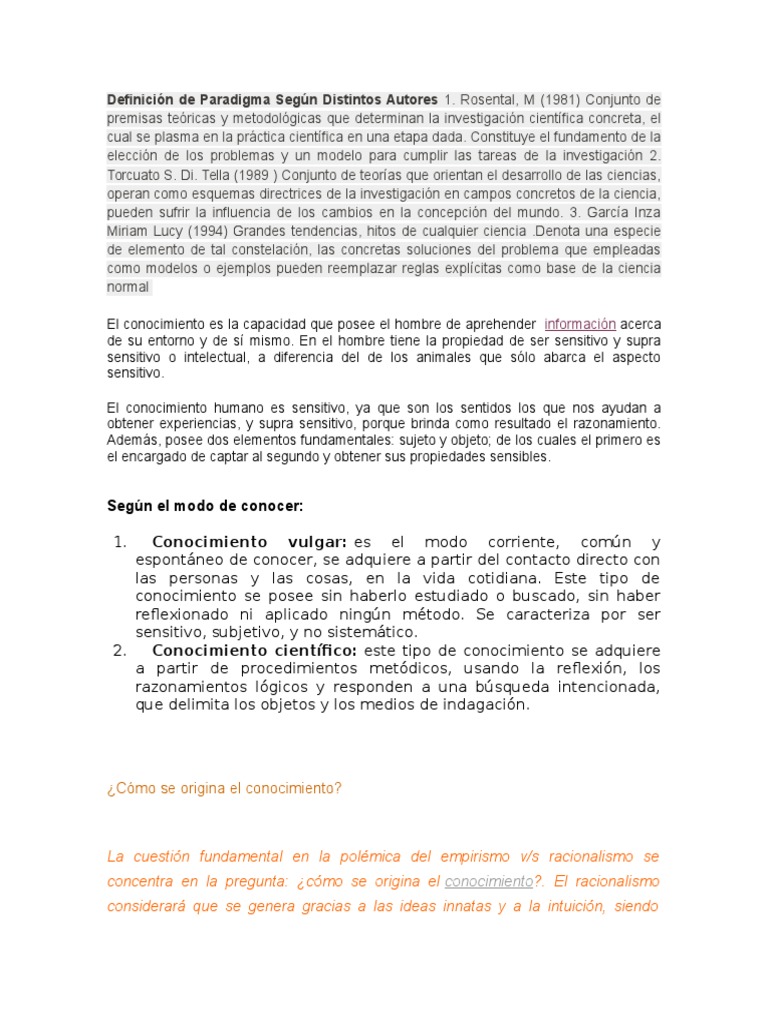 Definición de Paradigma | PDF