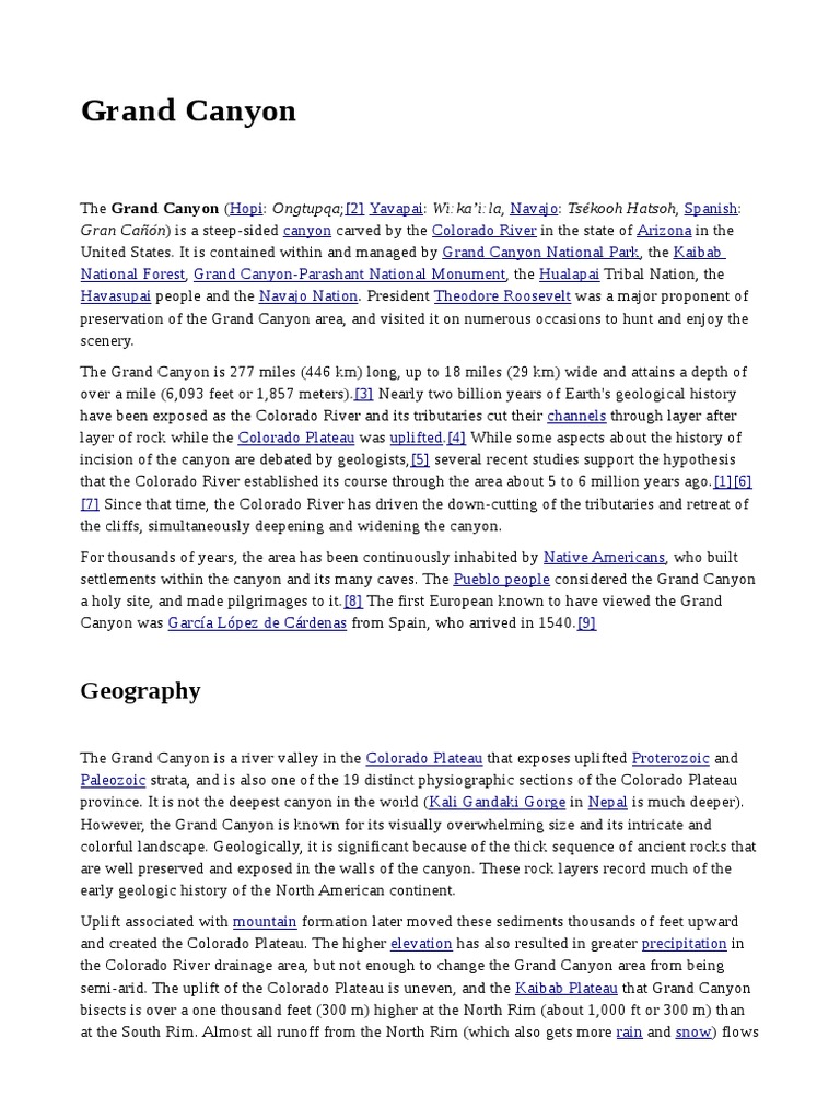 Grand Canyon | PDF | Grand Canyon | Canyon