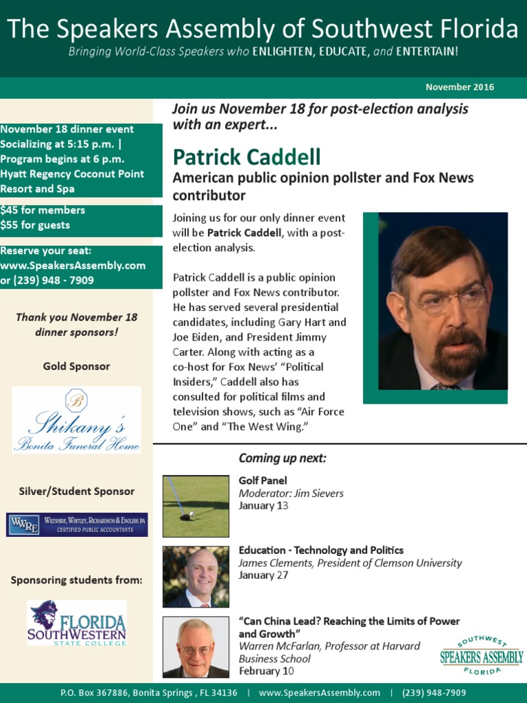 Patrick Ca LL: Join Us November 18 For Post-Election Analysis With An ...