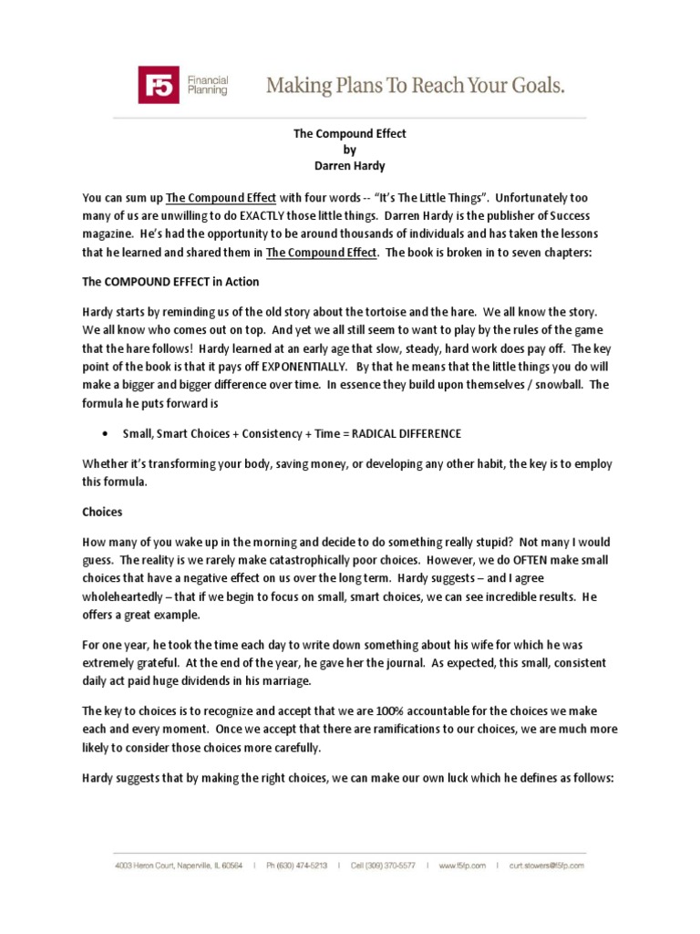 The Compound Effect: Key Insights | PDF | Habits | Time