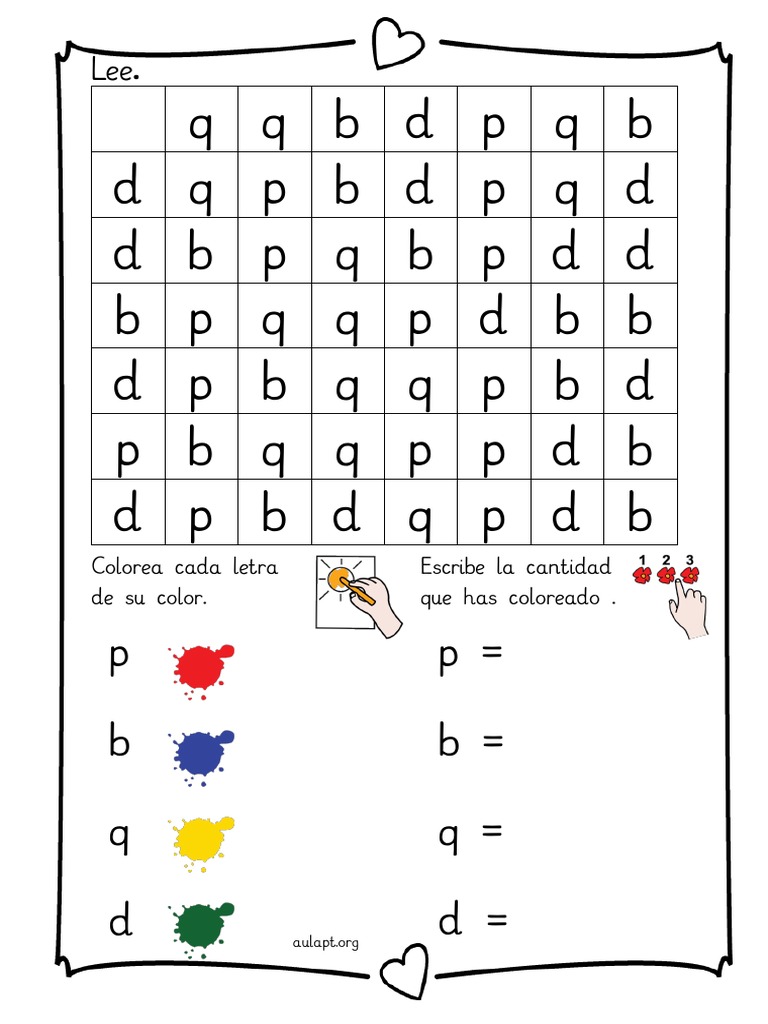 Discriminación Visual Letras Dislexia PBQD | PDF | Artes del Lenguaje y ...