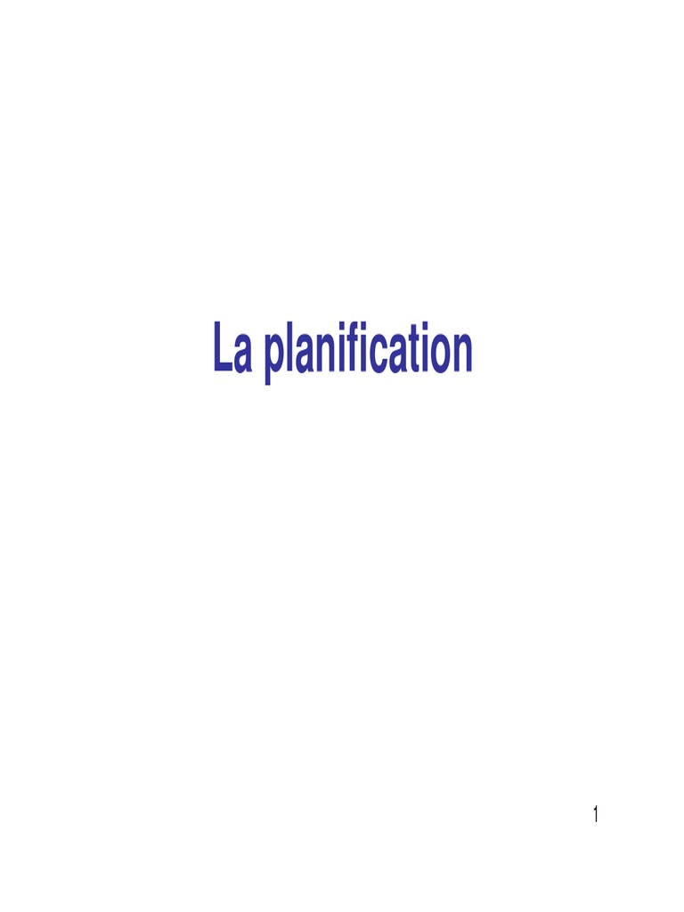 La Planification | PDF | Stratégie militaire | Planification