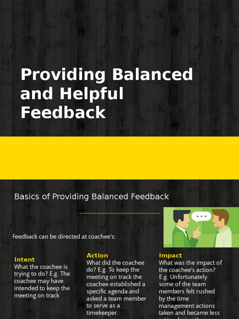 Providing Balanced and Helpful Feedback | PDF | Business