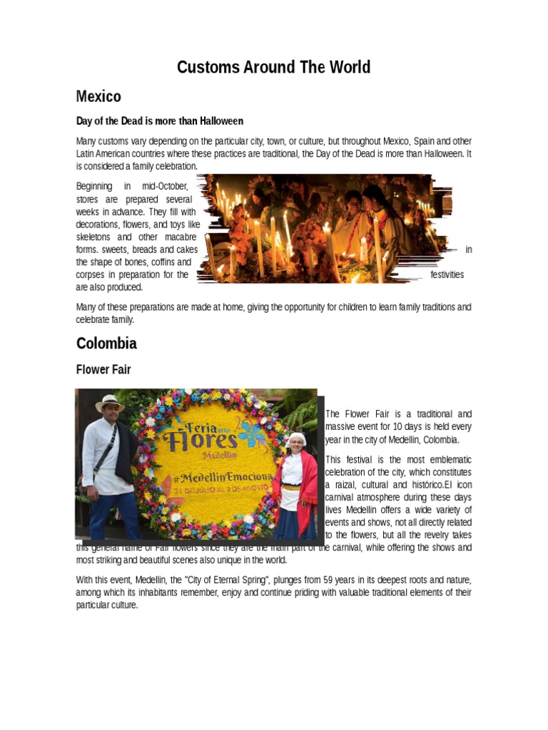 Customs Around The World | PDF | Traditions | Observances