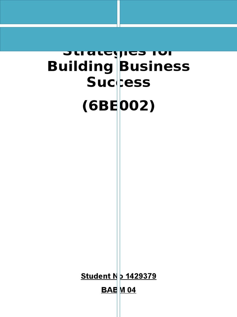 Strategies For Building Business Success | PDF | Strategic Management ...