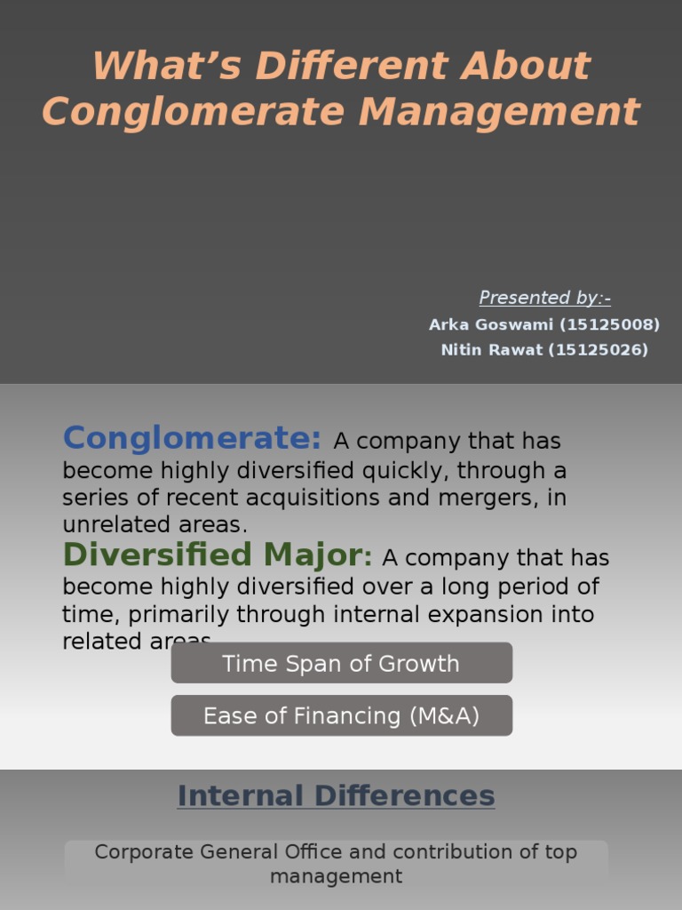 Conglomerate vs. Diversified Management | PDF | Conglomerate (Company ...