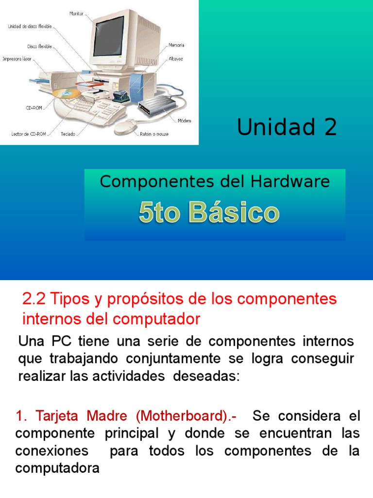 Componentes Del Hardware | PDF | Hardware de la computadora | Periférico