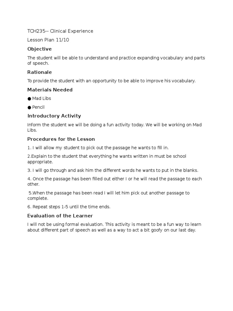 Lesson Plan Four | PDF