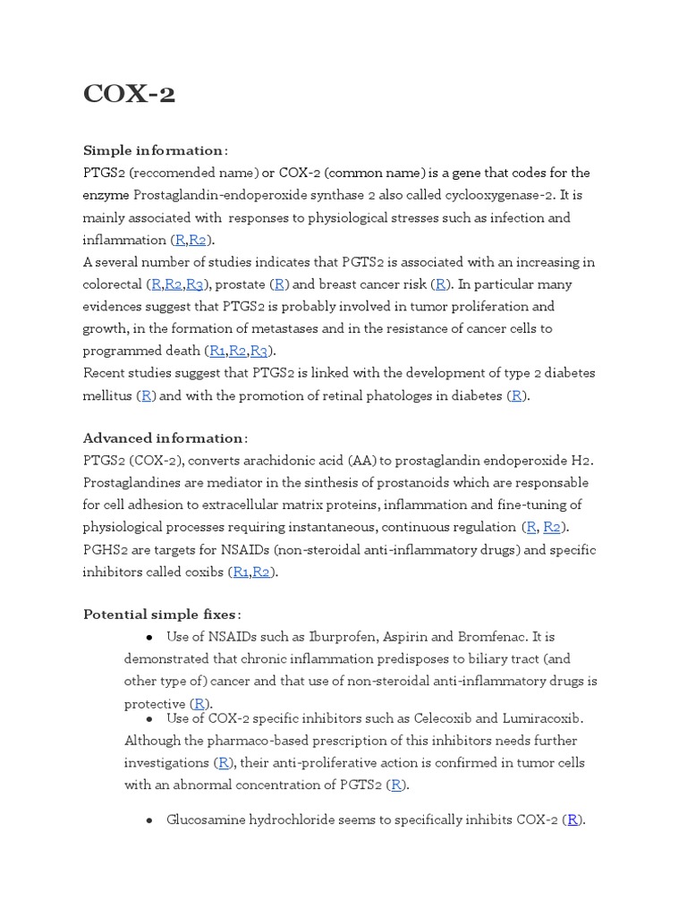 COX-2 Gene: Cancer and Diabetes Links | PDF