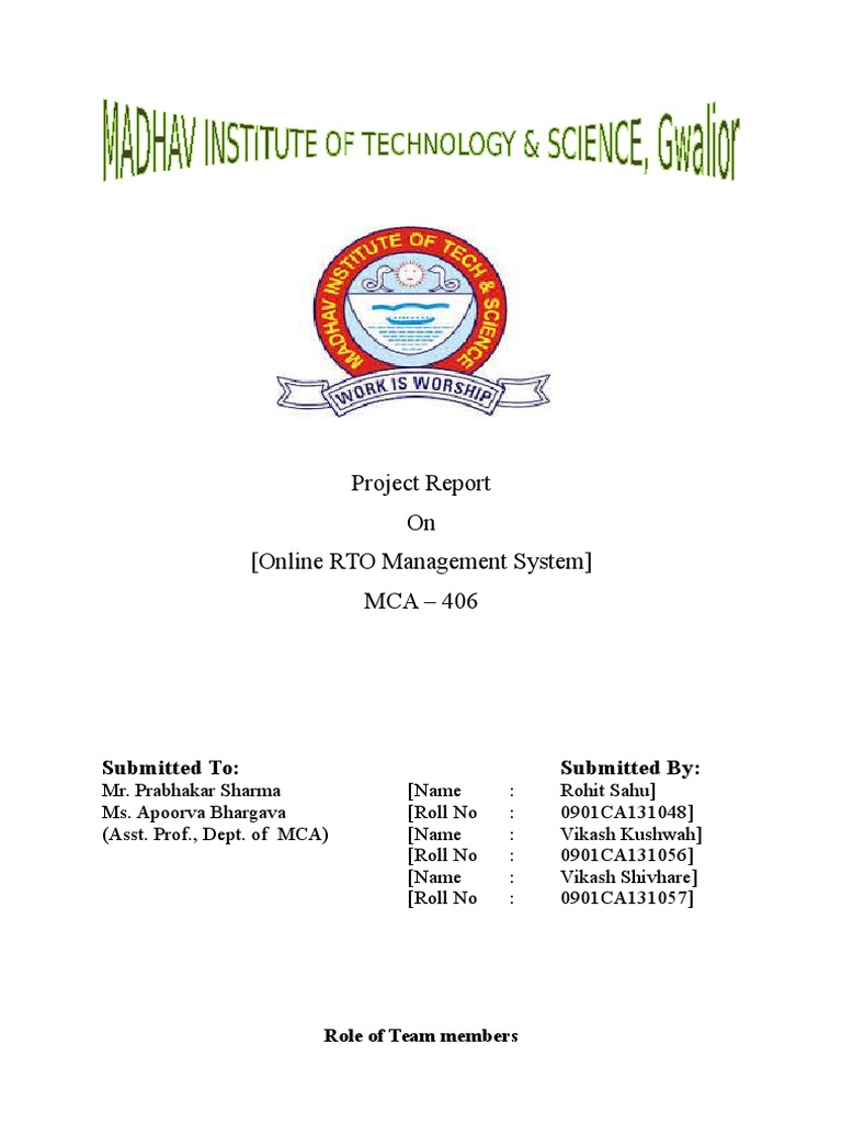 Online RTO Management System Report | PDF | Software Testing ...