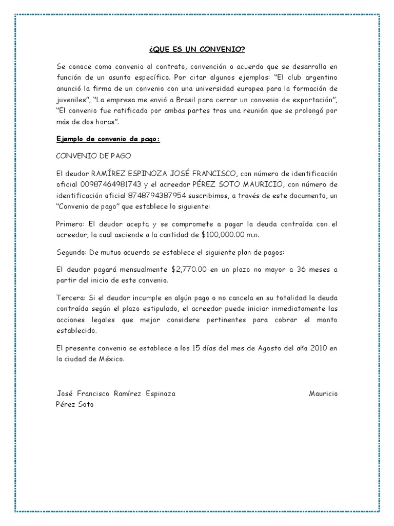 Que Es Un Convenio | PDF