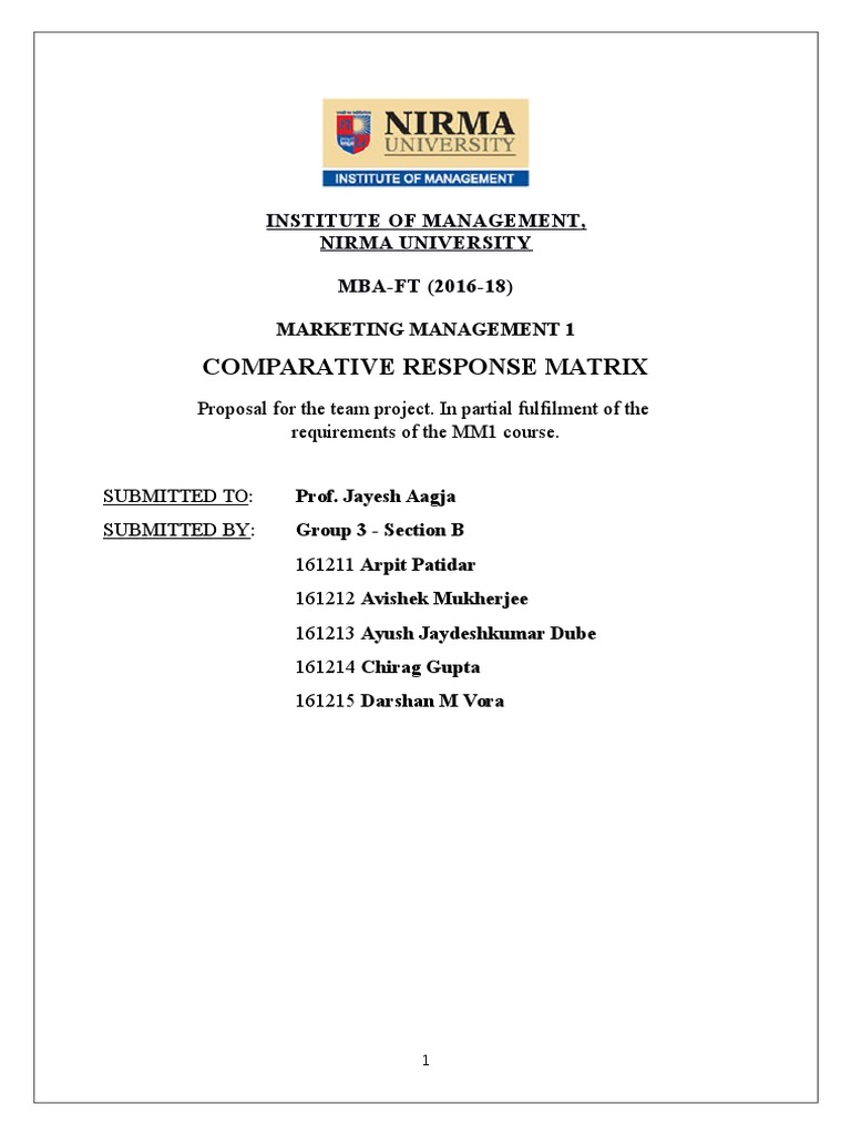 Comparative Response Matrix | PDF | Starbucks | Strategic Management