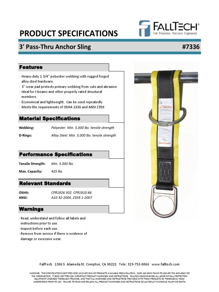 Anclaje Falltech Movil 3' Modelo 7336 | PDF | Technology & Engineering