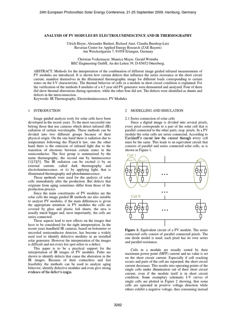 Analysis of PV Modules by Electroluminescence and Ir Thermography | PDF ...