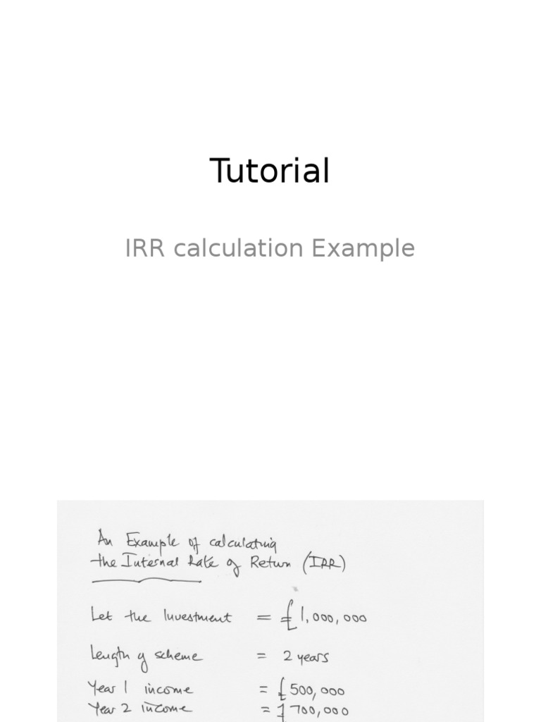 Tutorial: IRR Calculation Example | PDF
