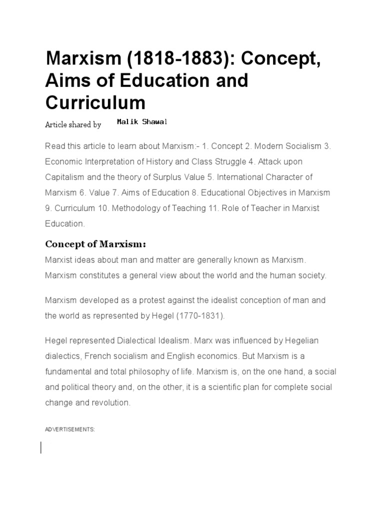 An Overview of Key Concepts in Marxism Including Historical Materialism ...